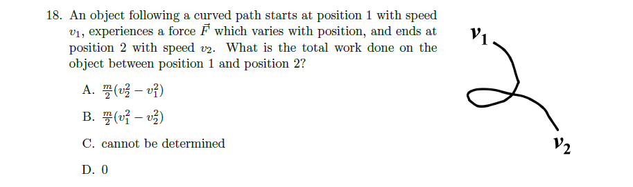 Solved 18. An object following a curved path starts at | Chegg.com