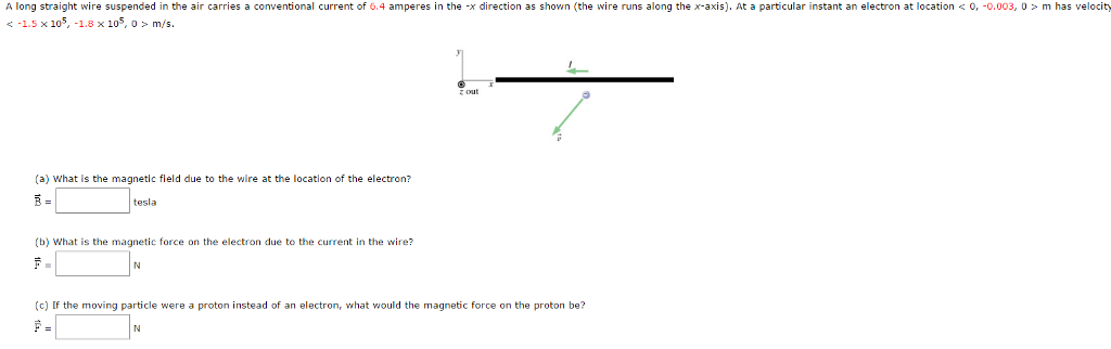 Solved A long straight wire suspended in the air carries a | Chegg.com