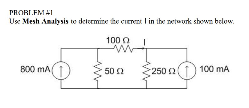 Solved PROBLEM #1 Use Mesh Analvsis to determine the current | Chegg.com Solved PROBLEM #1 Use Mesh Analvsis to determine the current | Chegg.com