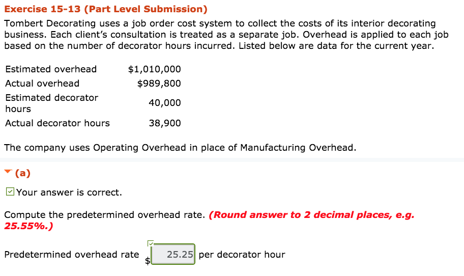 Solved Exercise 15-13 (Part Level Submission) Tombert | Chegg.com