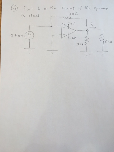 Solved 4 Find I in the circuit if the op-amp is ideal3 For | Chegg.com