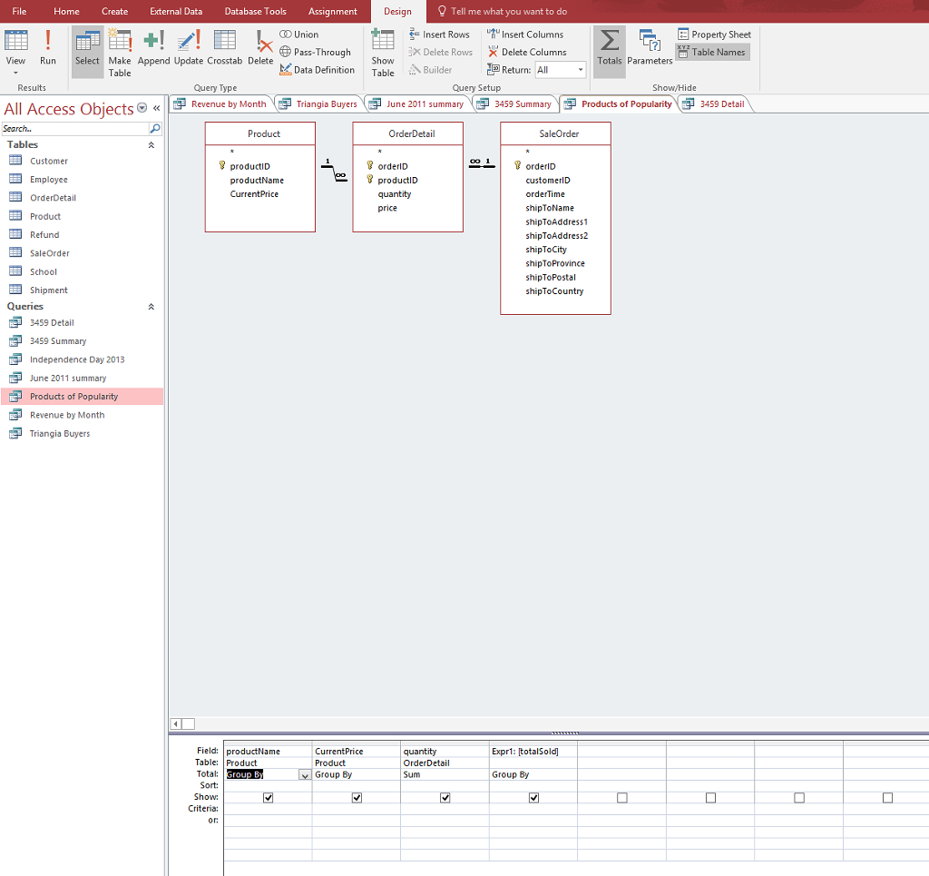 Solved File Home CreateExternal Data Database Tools | Chegg.com