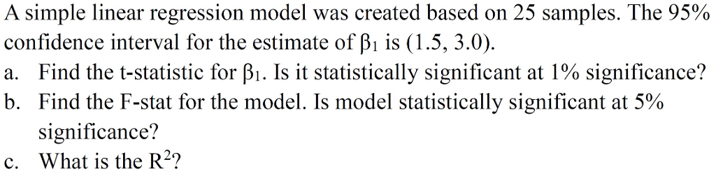 A simple linear regression model was created based on | Chegg.com