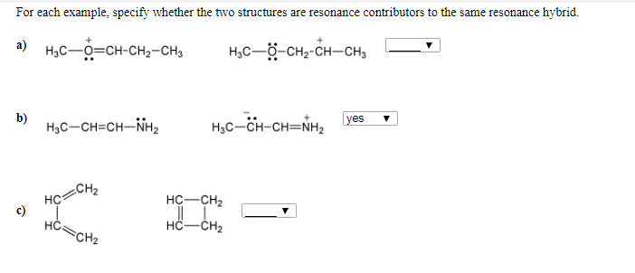 Solved For each example, specify whether the two structures | Chegg.com