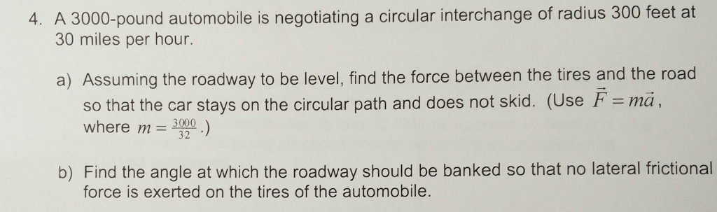 Solved Calculus 3/Multivariate Calculus: "A 3000-pound | Chegg.com