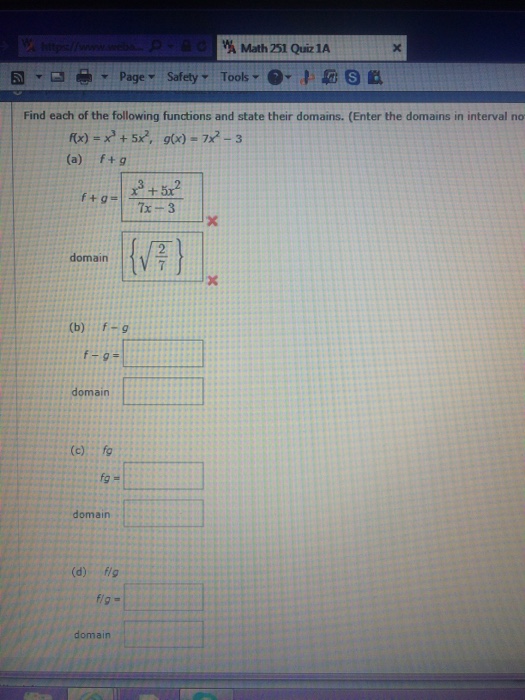 Solved Find each of the following functions and state their | Chegg.com