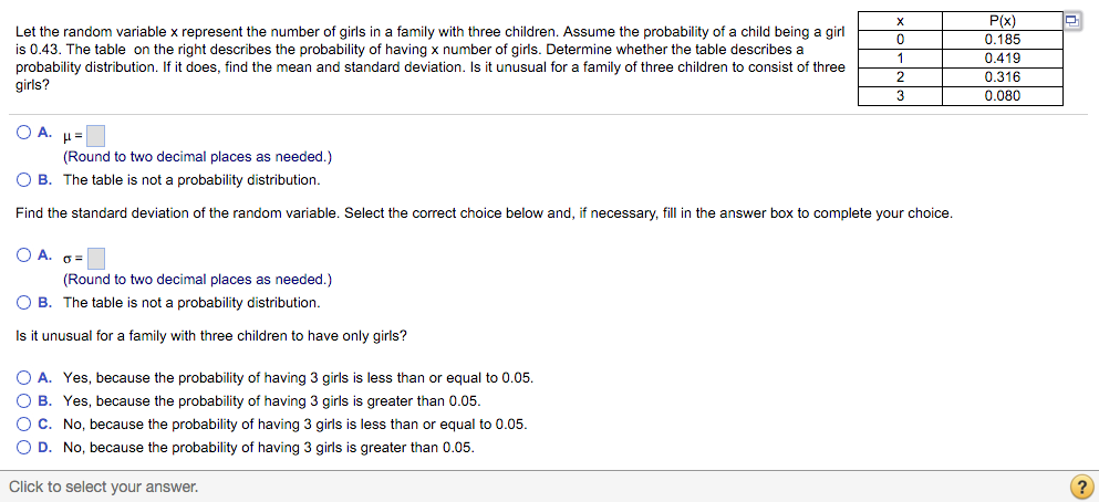 Solved Let The Random Variable X Represent The Number Of