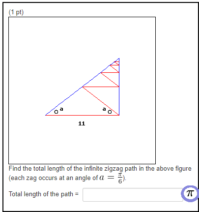Solved (1 p) Find the total length of the infinite zigzag | Chegg.com