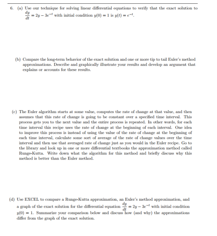 Solved 6. (a) Use our technique for solving linear | Chegg.com