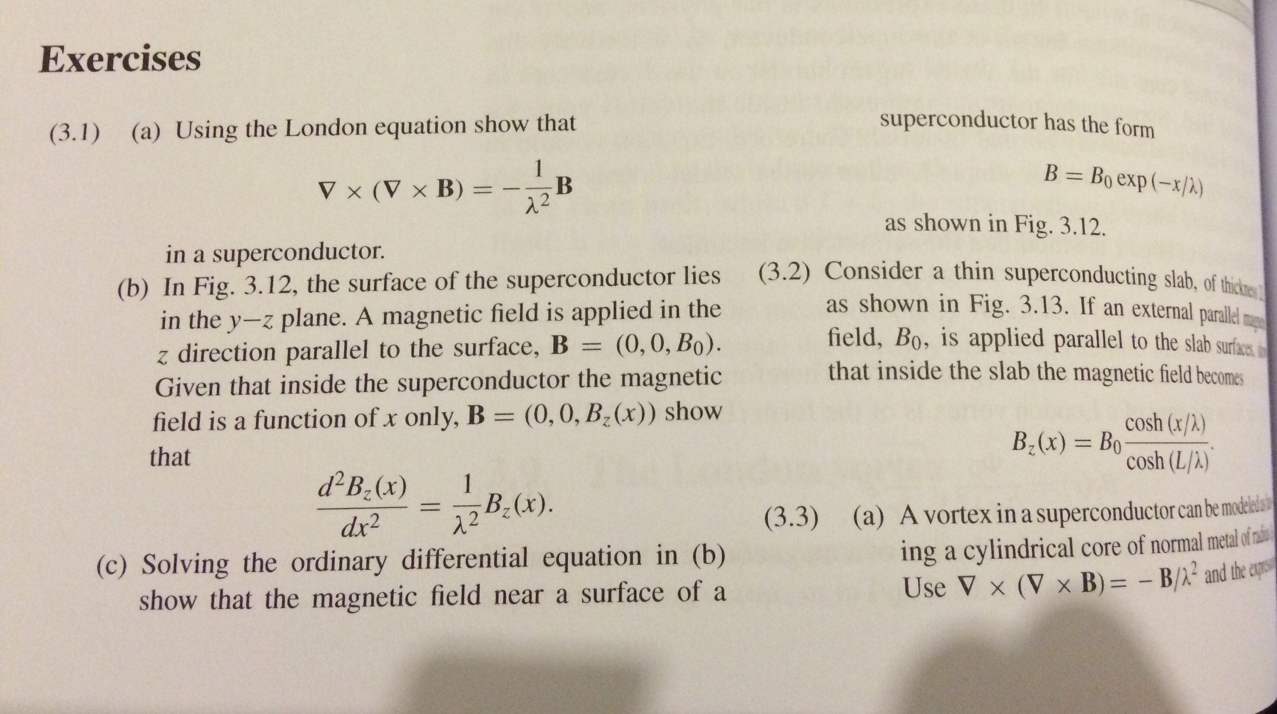 Solved Using the London equation show that times (times B) | Chegg.com