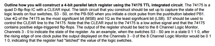 Outline how you will construct a 4-bit parallel latch | Chegg.com