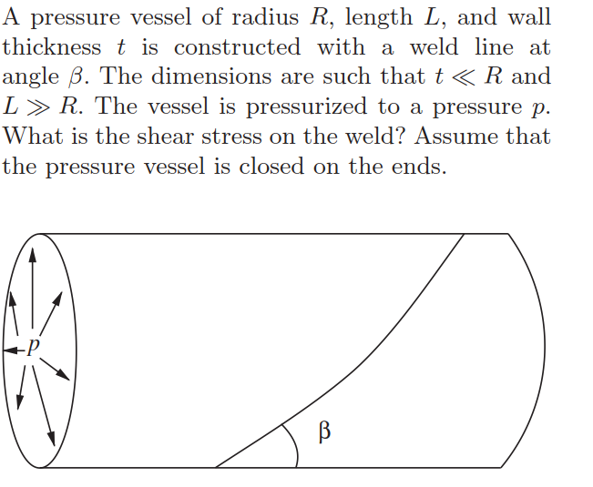 Solved A pressure vessel of radius R, length L, and wall | Chegg.com Solved A pressure vessel of radius R, length L, and wall | Chegg.com