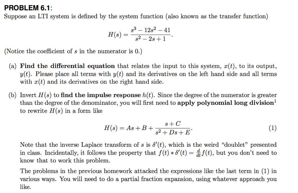 Solved Suppose an LTI system is defined by the system | Chegg.com Solved Suppose an LTI system is defined by the system | Chegg.com