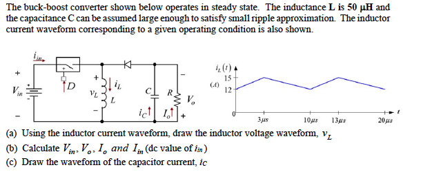 Solved The buck-boost converter shown below operates in | Chegg.com