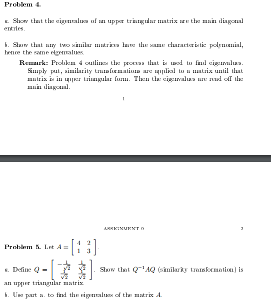 Solved Show that the eigenvalues of an upper triangular | Chegg.com