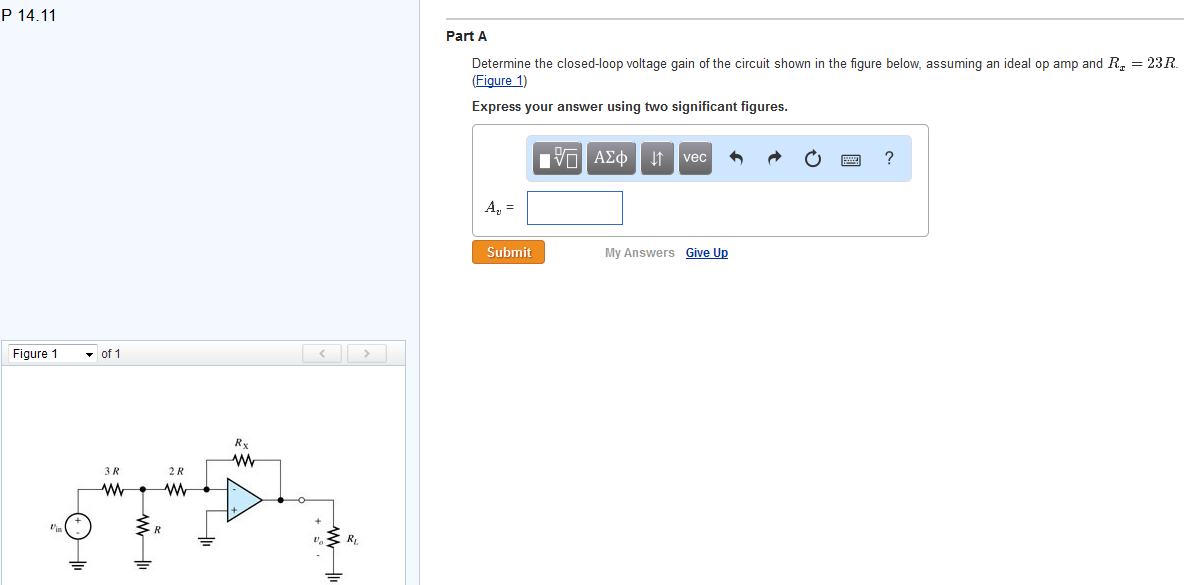 Solved Determine the closed-loop voltage gain of the circuit | Chegg.com