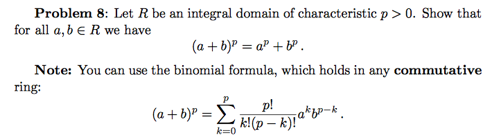 Solved Let R be an integral domain of characteristic p > 0. | Chegg.com
