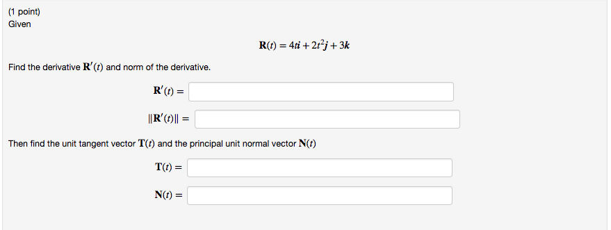 Solved Given R(t) = 4ti + 2t^2j + 3k Find the derivative | Chegg.com