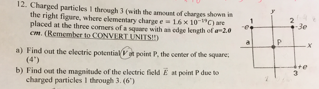 Solved Charged particles 1 through 3 (with the amount of | Chegg.com