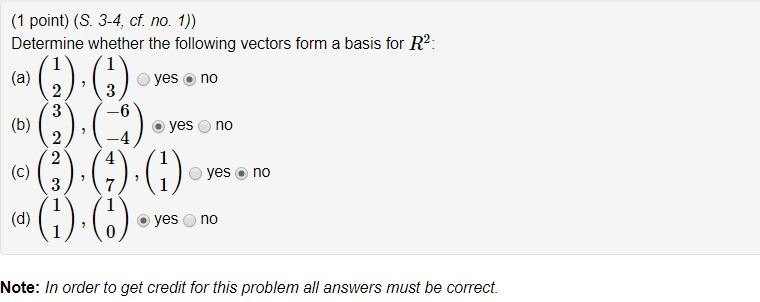 Solved Determine whether the following vectors form a basis | Chegg.com