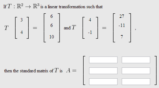 Solved: If T : R2 Rightarrow R3 Is A Linear Transformation... | Chegg.com