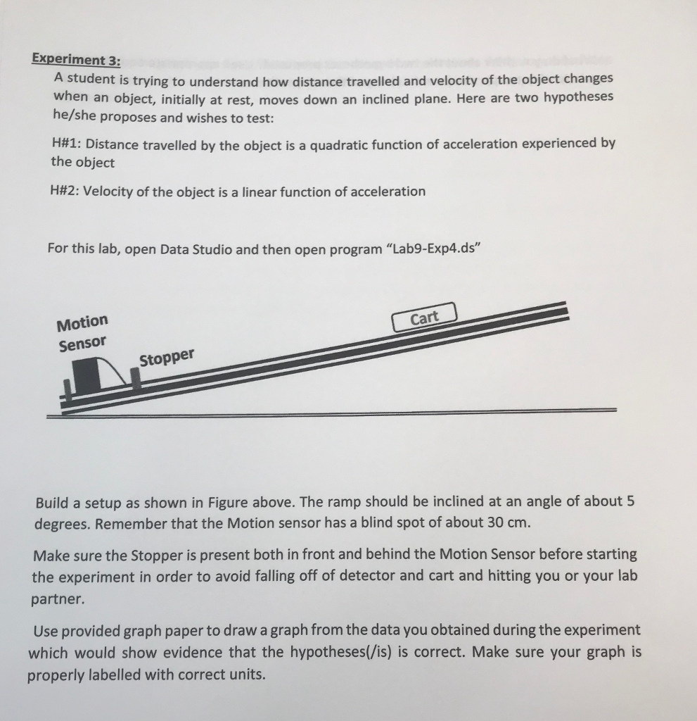 Experiment 3: A student is trying to understand how | Chegg.com