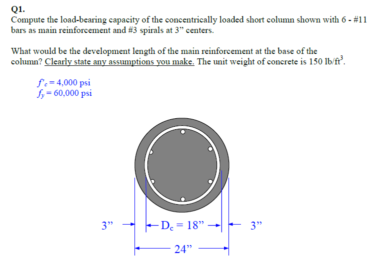 Solved Q1. Compute the load-bearing capacity of the | Chegg.com
