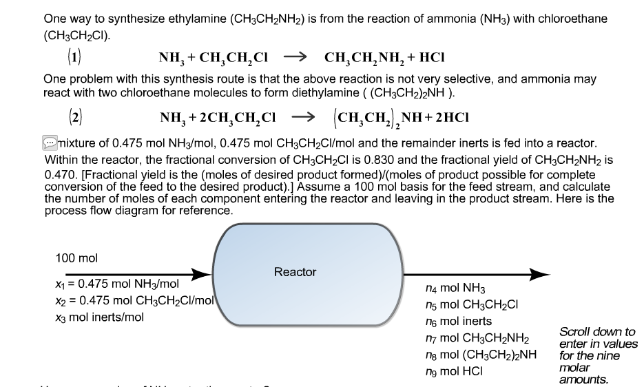 Solved One way to synthesize ethylamine (CH3CH2NH2) is from | Chegg.com