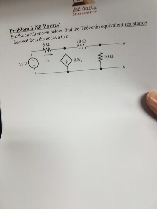 Solved For the circuit shown below, find the Thevenin | Chegg.com