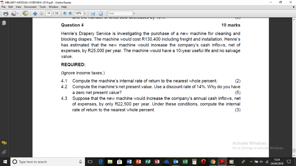 Solved MBL4307-MODULE OVERVIEW-2018.pdf - Adobe Reader File | Chegg.com