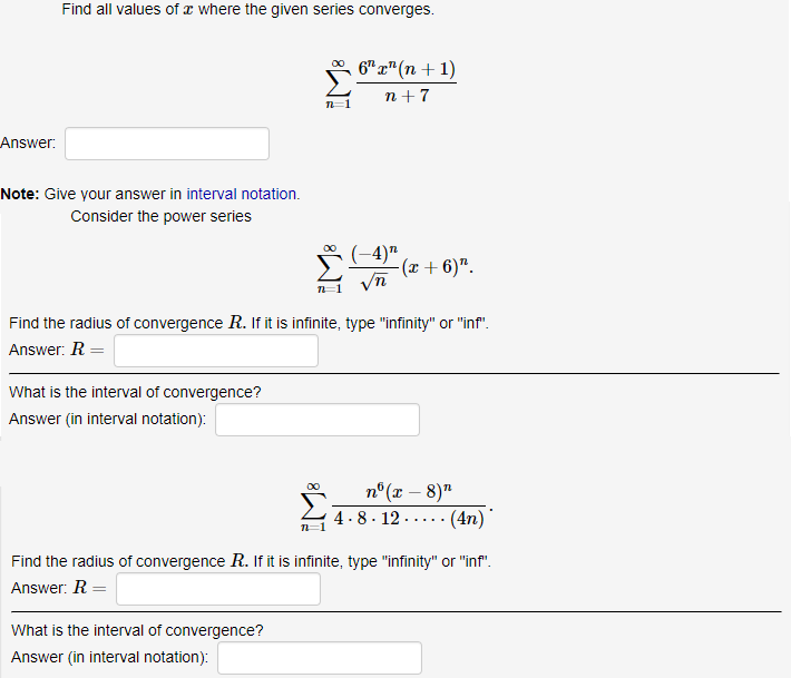 Solved Find all values of r where the given series | Chegg.com
