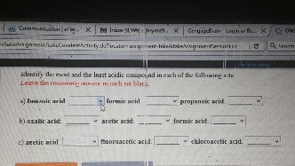 Solved Identify the most and the least acidic compound in | Chegg.com