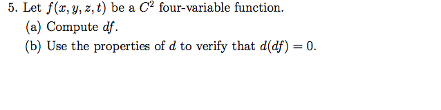 Solved 5. Let f(x, y, z,t) be a C four-variable function. | Chegg.com