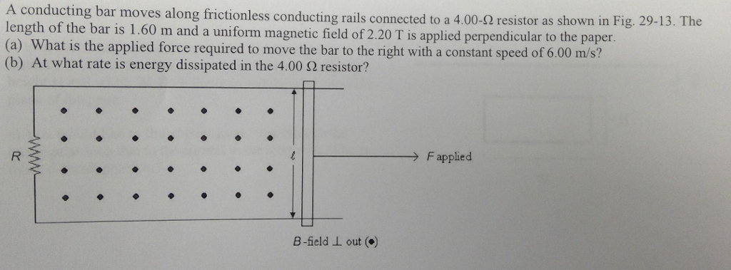 Solved A conducting bar moves along frictionless conducting | Chegg.com