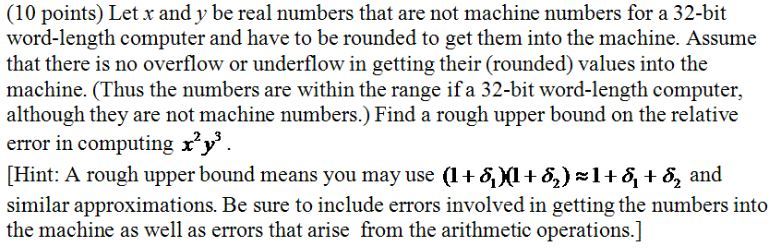 Solved (10 points) Let x and y be real numbers that are not | Chegg.com