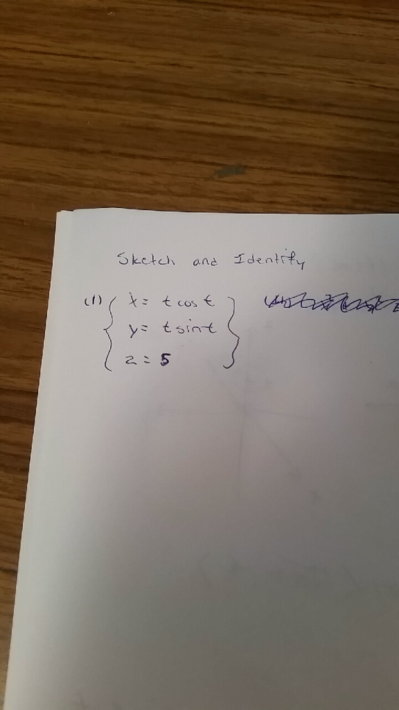 Solved Sketch and Identify {x = t cos t y = t sin t z = | Chegg.com