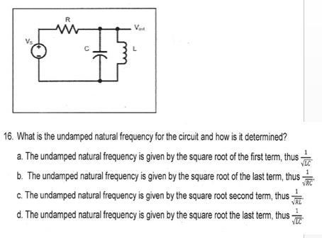 Solved What is the undamped natural frequency for the | Chegg.com