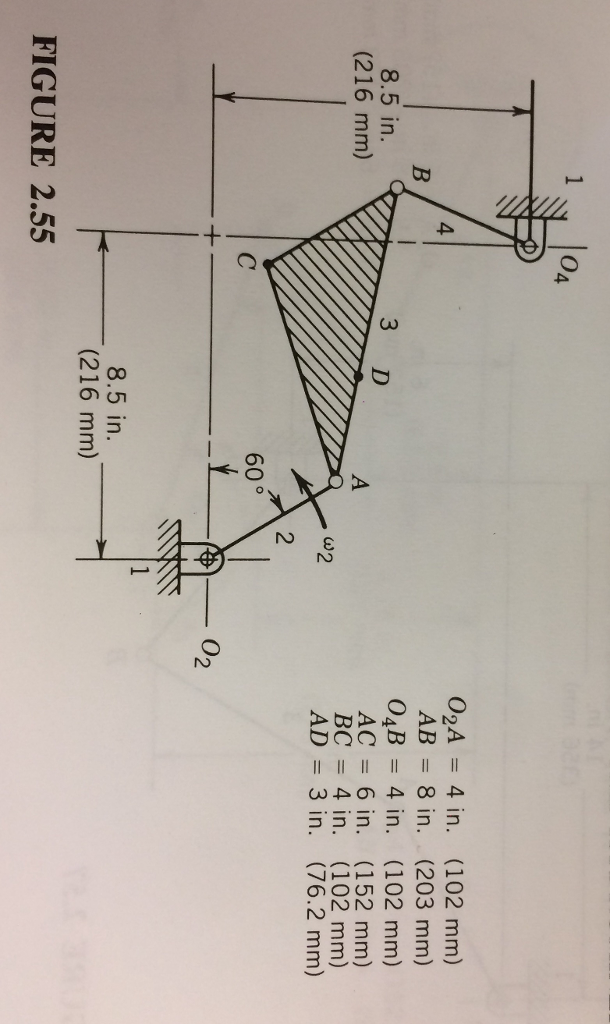 Solved for the mechanism shown in Fig. 2.55, determine the | Chegg.com