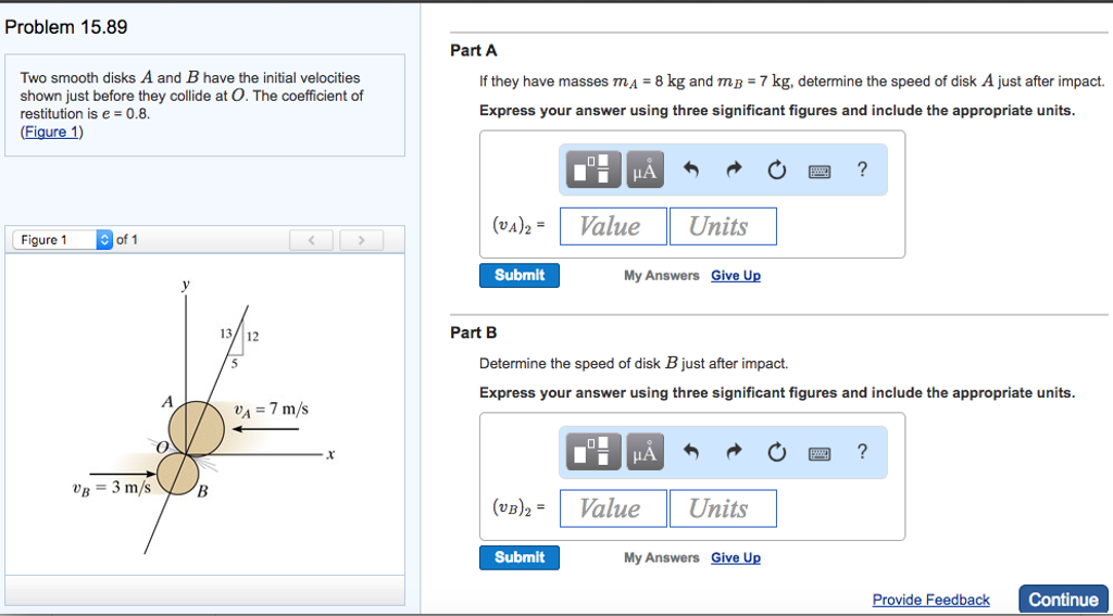 Solved Two smooth disks A and B have the initial velocities | Chegg.com