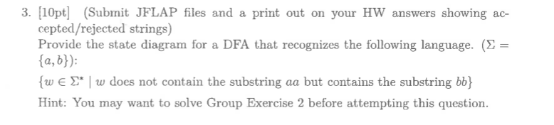 Solved (Submit JFLAP files and a print out on your HW | Chegg.com