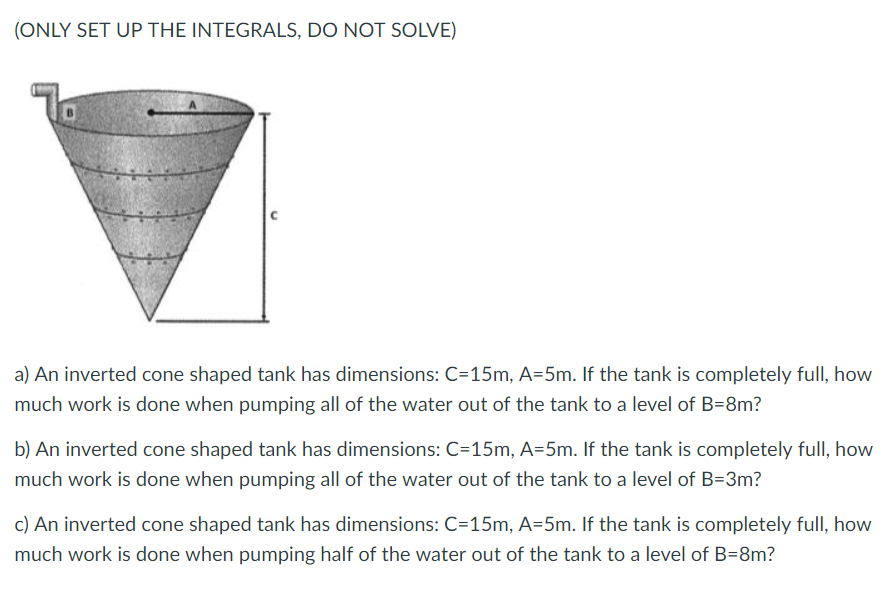 Solved ONLY SET UP THE INTEGRALS, DO NOT SOLVE) a) An | Chegg.com