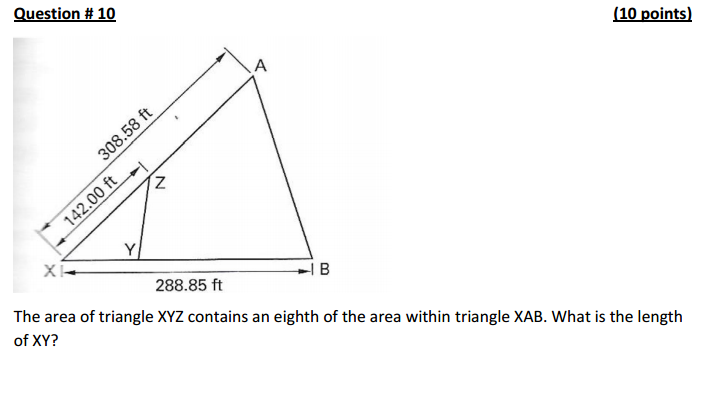 Solved The area of triangle XYZ contains an eighth of the | Chegg.com
