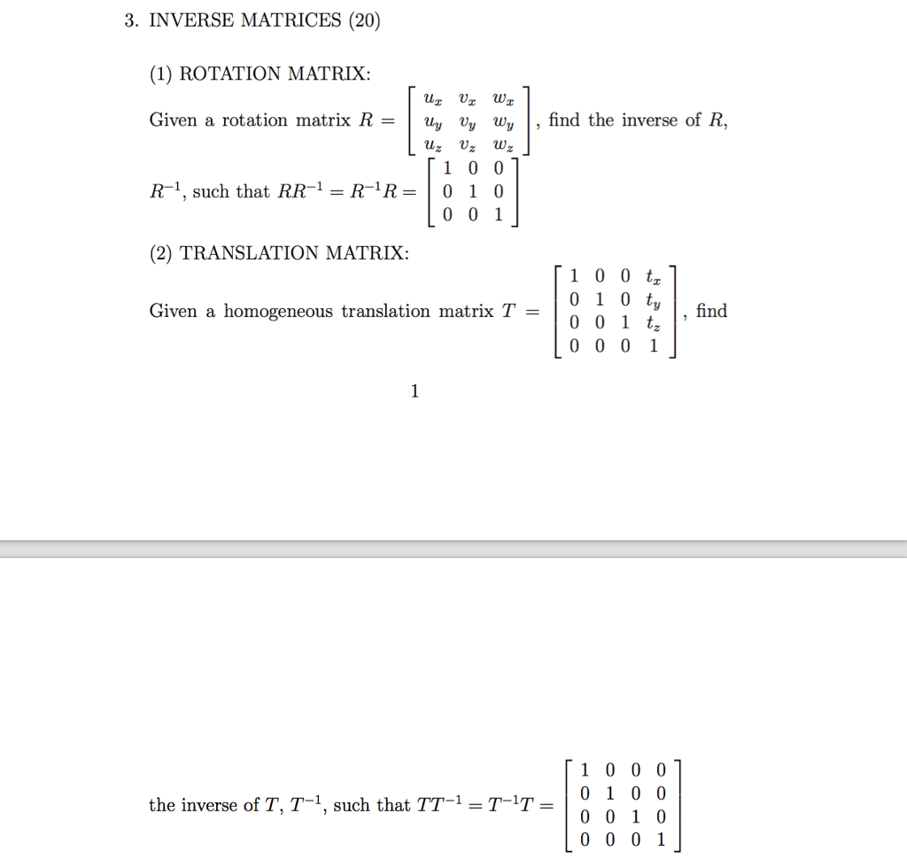 Solved Rotation Matrix Given A Rotation Matrix R Ux 