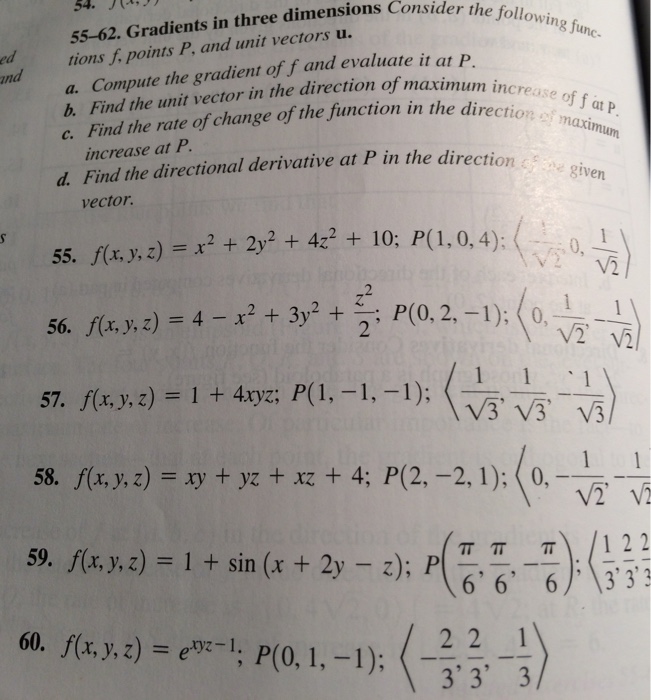 Solved Gradients in three dimensions Consider the following | Chegg.com