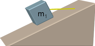 Solved A block with mass m1 = 9 kg is on an incline with an | Chegg.com
