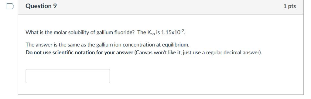 Solved What is the molar solubility of gallium fluoride? The | Chegg.com