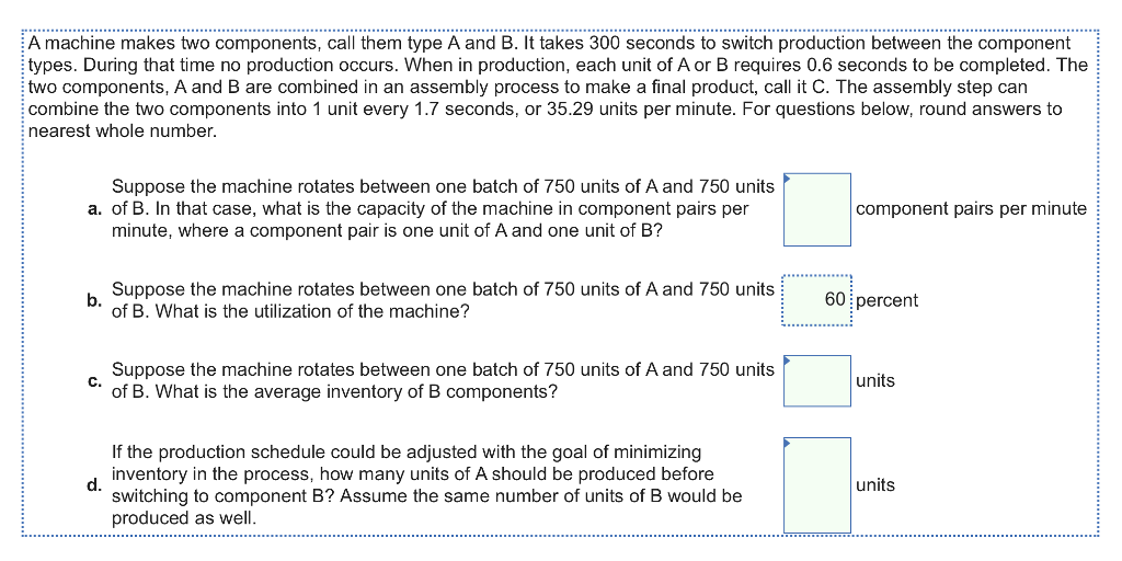 Solved A machine makes two components, call them type A and | Chegg.com