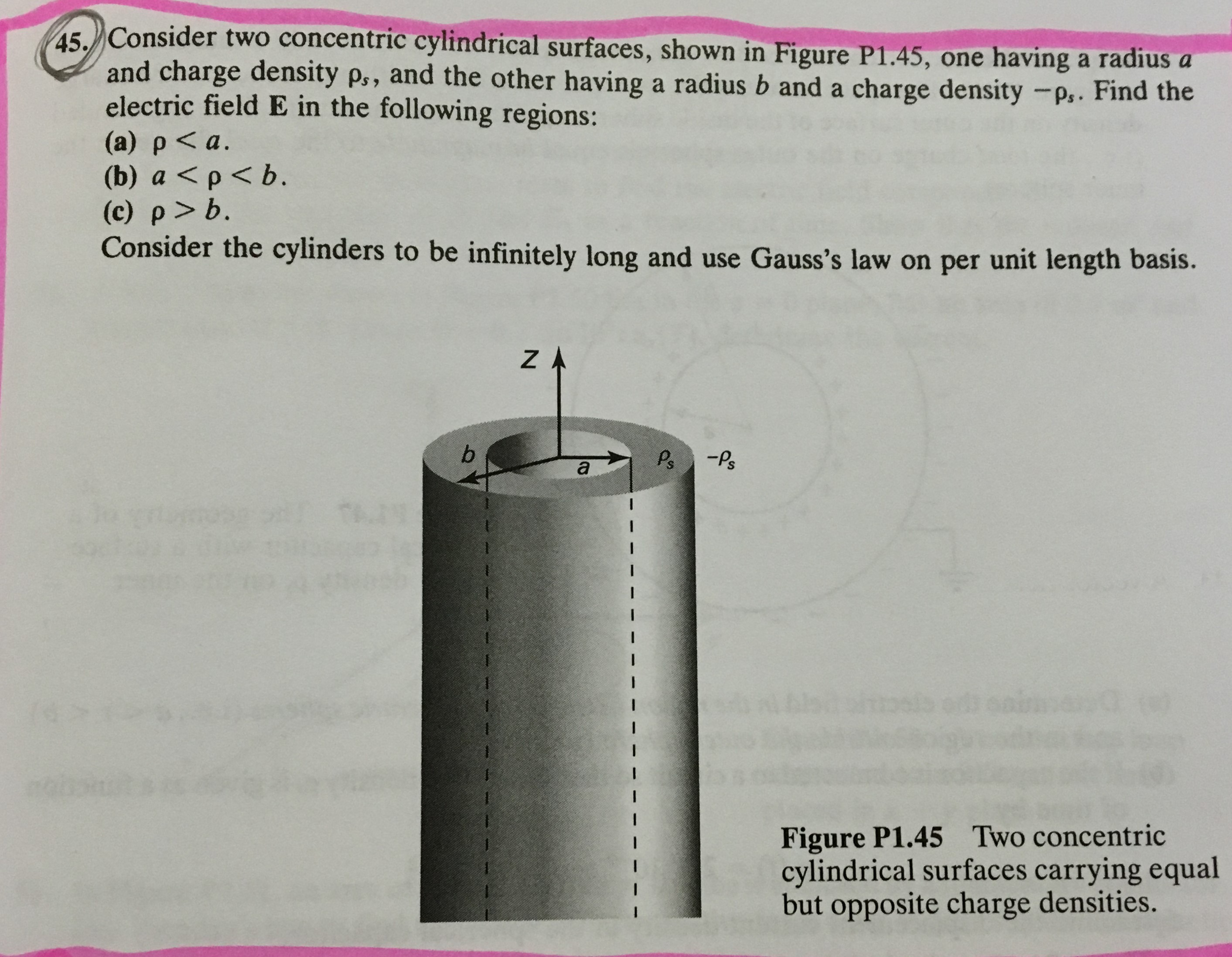Solved Consider two concentric cylindrical surfaces, shown | Chegg.com Solved Consider two concentric cylindrical surfaces, shown | Chegg.com
