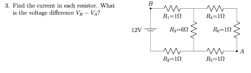 Solved 3. Find the current in each resistor. What is the | Chegg.com