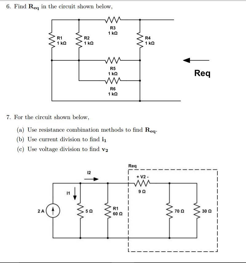 Solved 6. Find Reg in the circuit shown below R3 1 ko R1 R2 | Chegg.com
